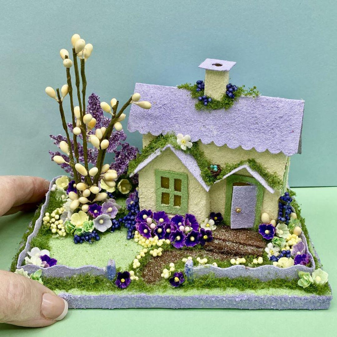 MINI Size Spring Putz House Putz Glitter House Handmade Putz Spring ...