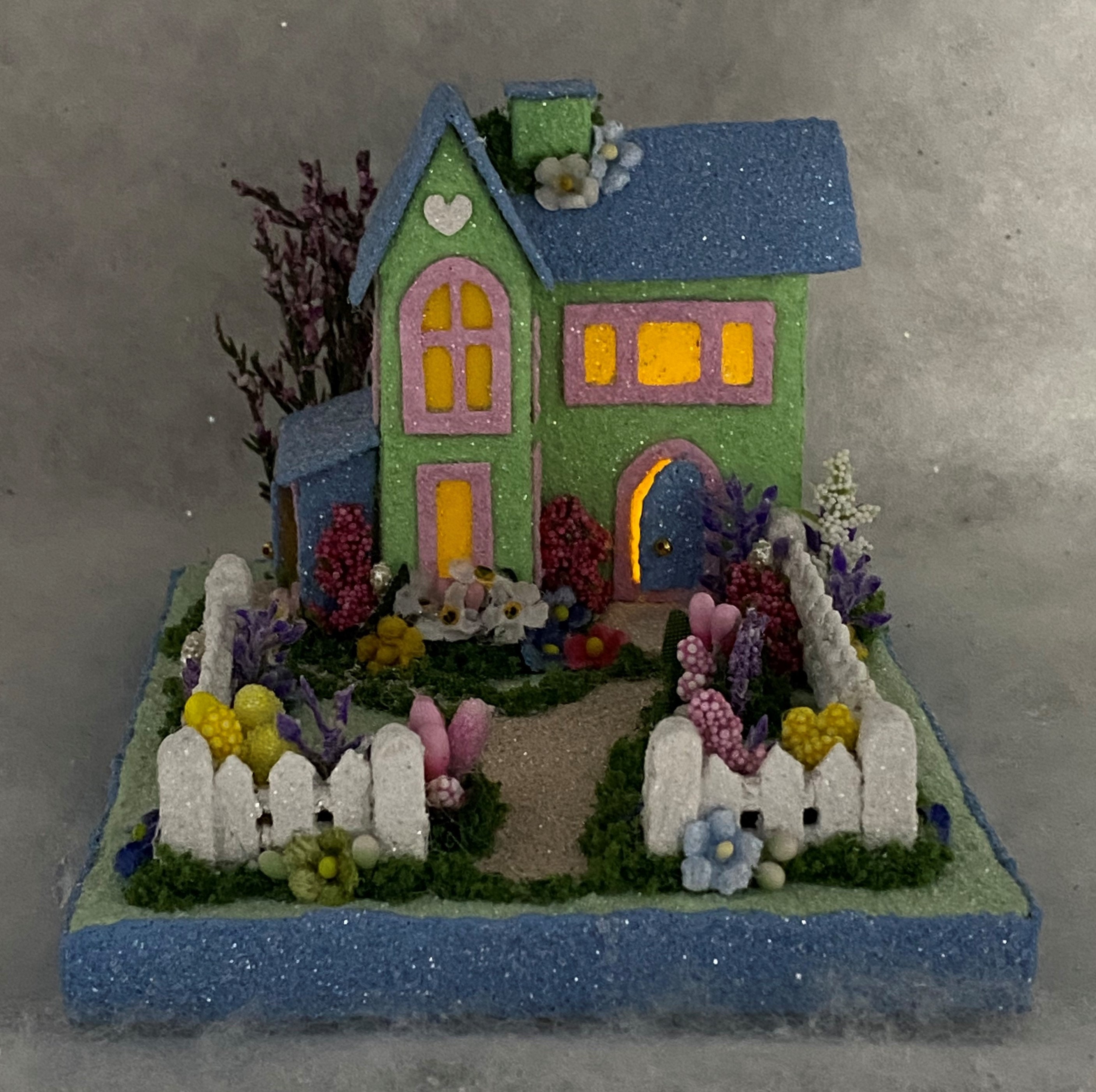 MINI Spring Putz House Putz Glitter House Handmade Putz - Etsy