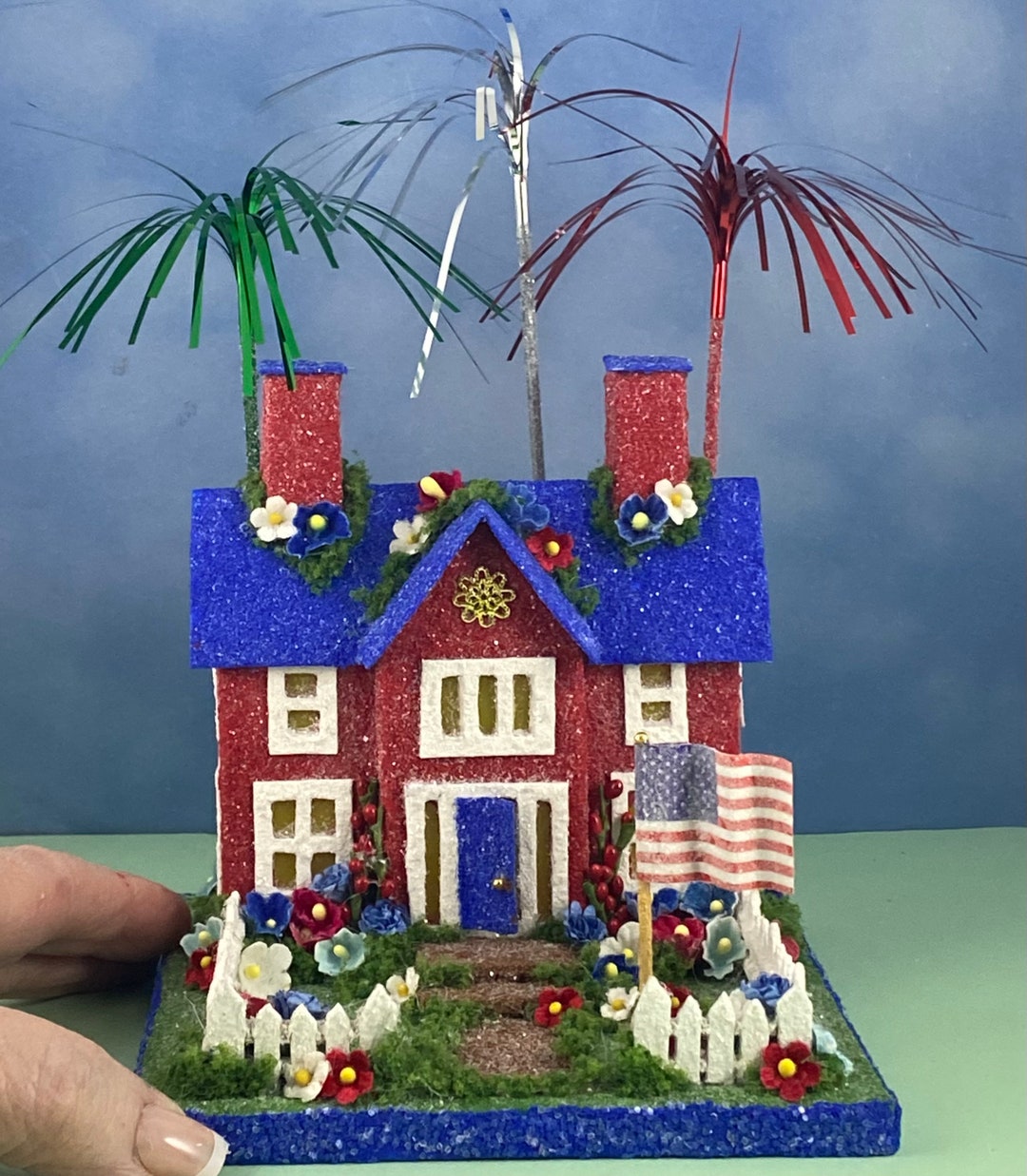 ORIGINAL Size Summer Fourth of July Putz House Summer Putz House ...