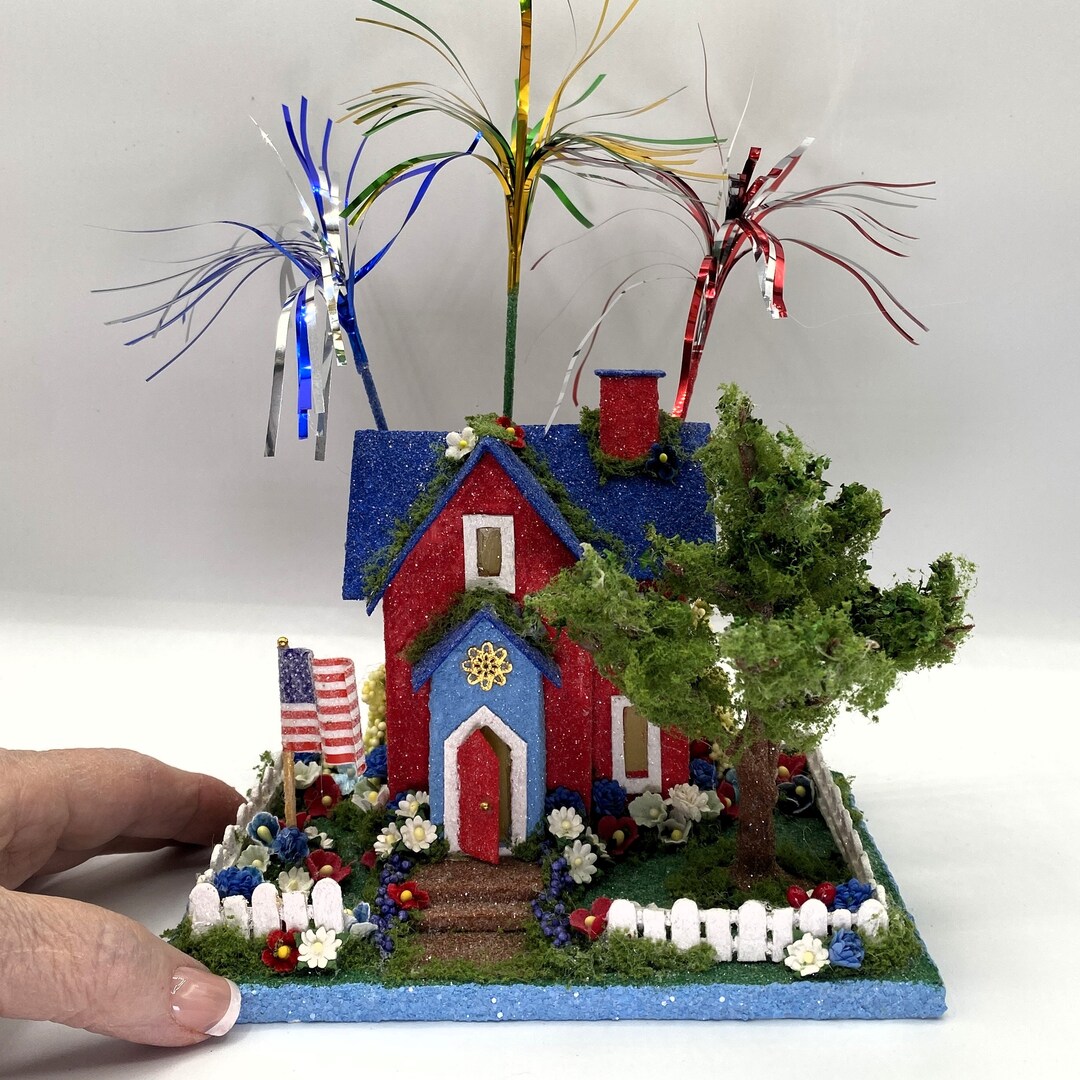 ORIGINAL Size Summer Fourth of July Putz House Summer Putz House ...