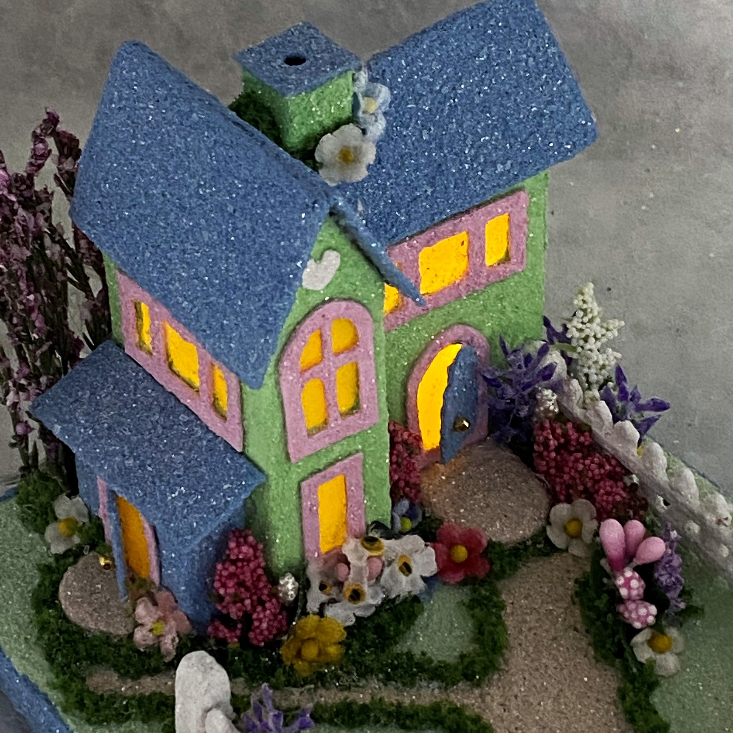 MINI Spring Putz House Putz Glitter House Handmade Putz - Etsy