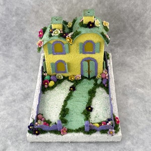 ORIGINAL Easter Putz House Putz Glitter House Handmade Putz Handcrafted ...