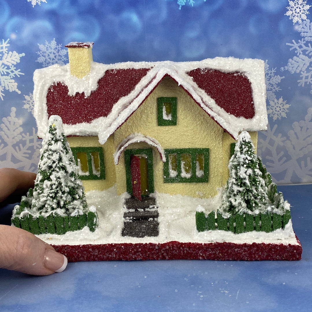 ORIGINAL Size Yellow and Red Putz House - Glitter House - Christmas ...
