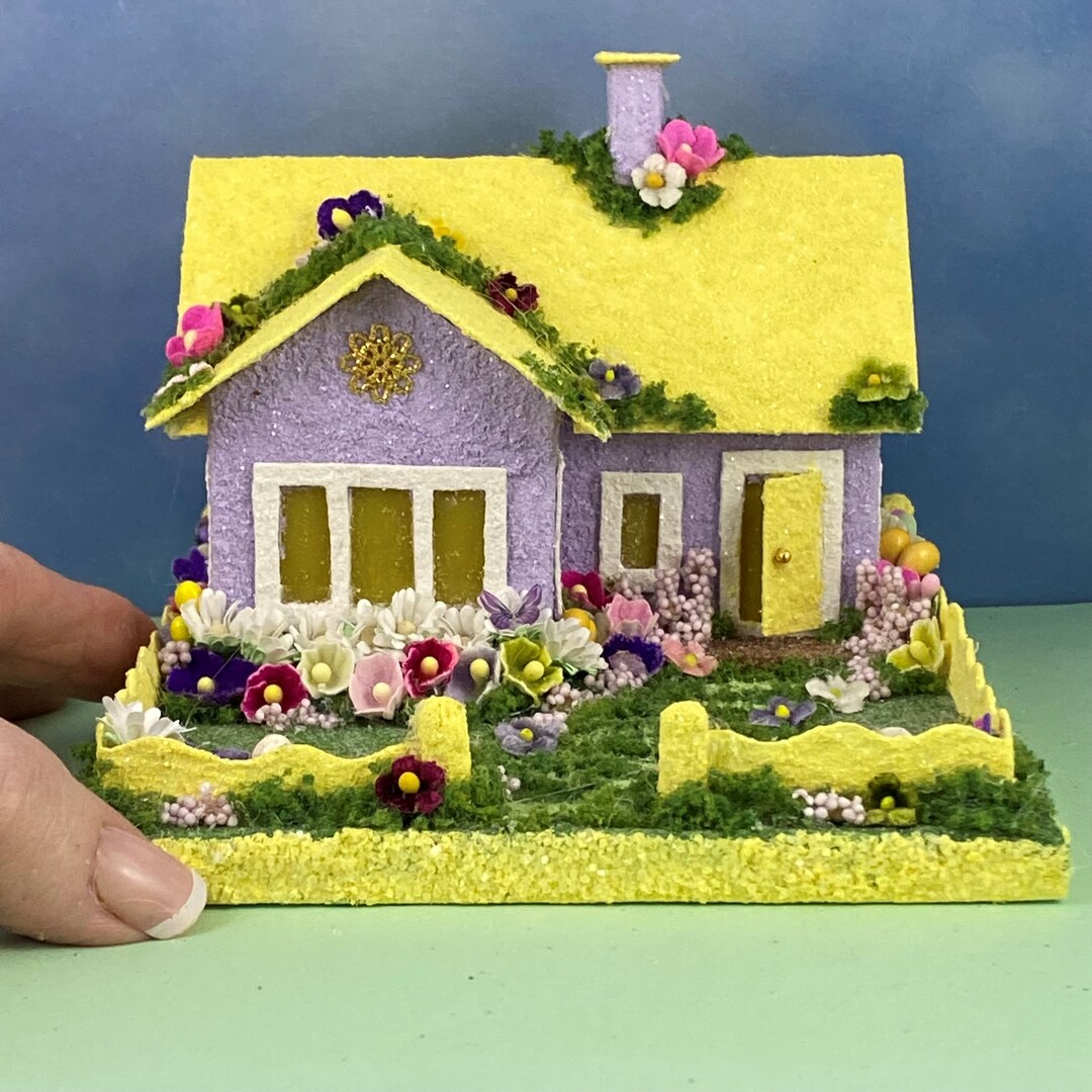 ORIGINAL Lavender and Yellow Summer Putz House - Summer Putz House ...