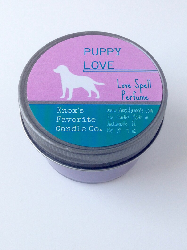 Puppy Love Love Spell Perfume Scented Soy 4 Oz Mason Jar Candle, Dog ...