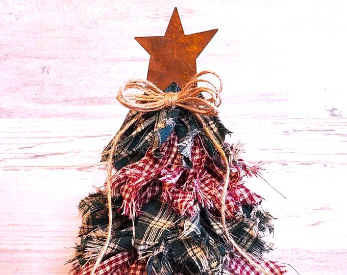 Primitive Homespun Rag Tree Primitive Decor Farmhouse Decor - Etsy