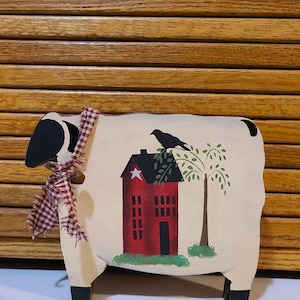 Primitive Sheep Saltbox, Farmhouse Sheep, Primitive Decor, Rustic Sheep ...