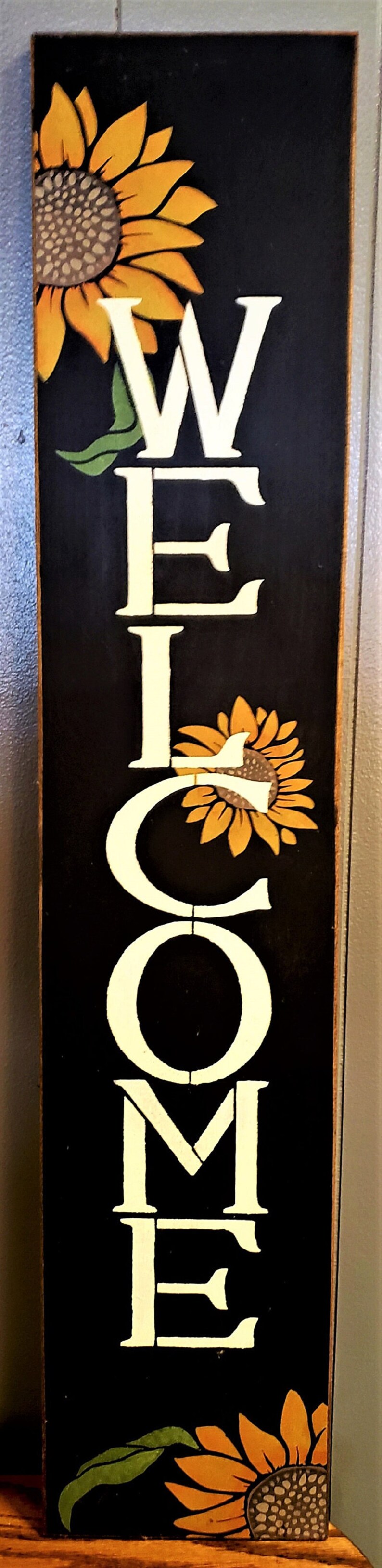 Sunflower Welcome Sign Sunflower Decor Welcome Signs Tall | Etsy