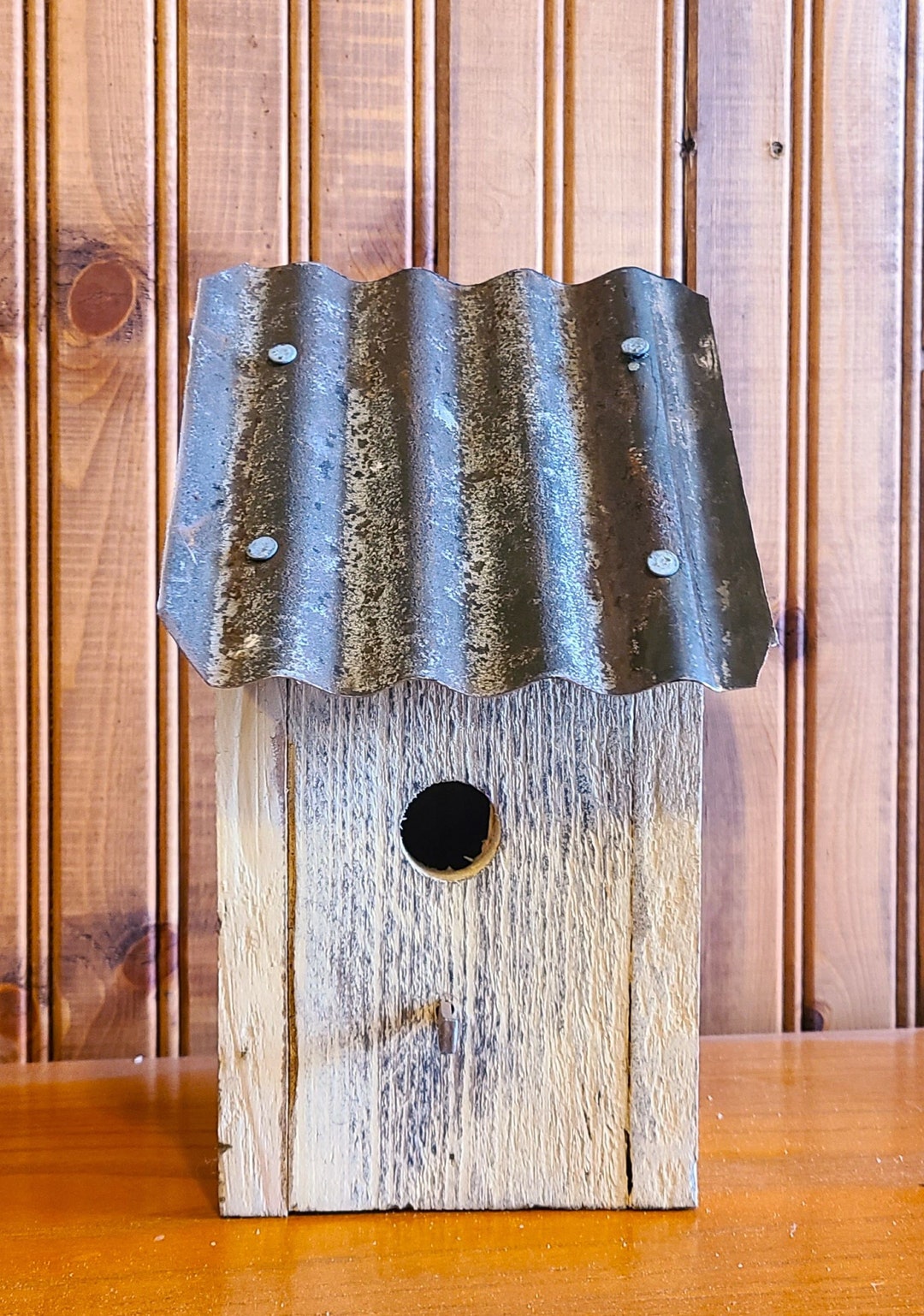 Primitive Tin Roof Birdhouse, Rustic Birdhouse, Primitive Decor ...
