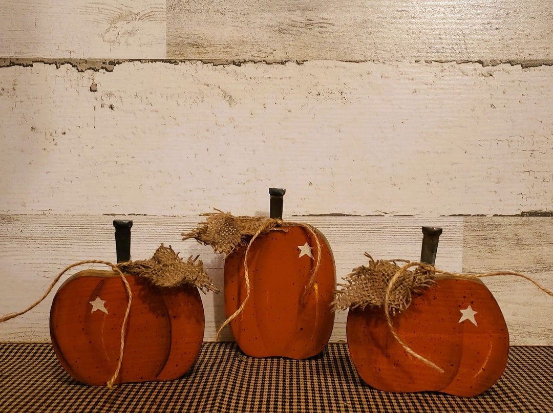 Primitive Pumpkins Set of 3 Primitive Pumpkin Decor Tiered - Etsy