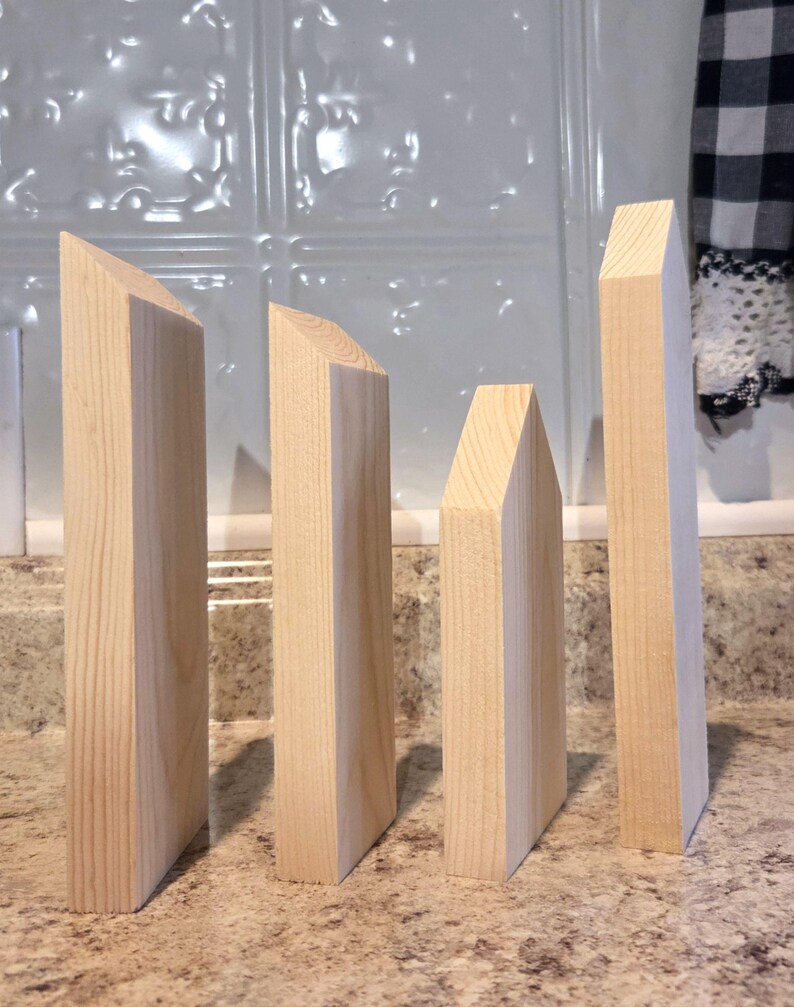 Unfinished DIY Saltbox House Set of 4: Rustic Home Decor - Etsy