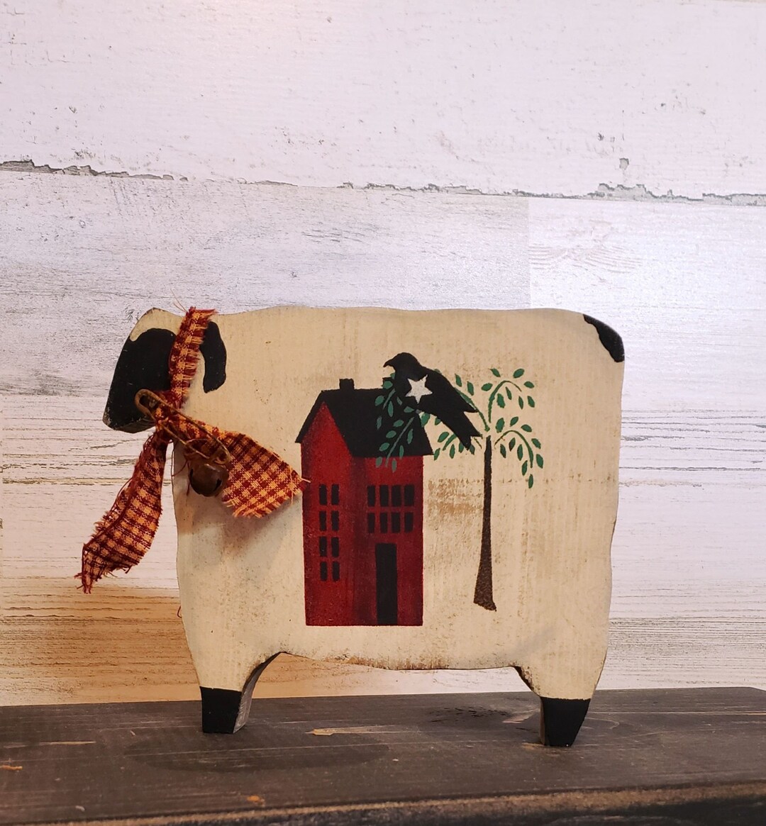 Primitive Sheep Saltbox, Farmhouse Sheep, Primitive Decor, Rustic Sheep ...