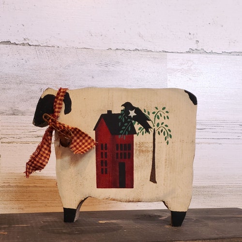 Primitive Sheep Saltbox Farmhouse Sheep Primitive Decor - Etsy