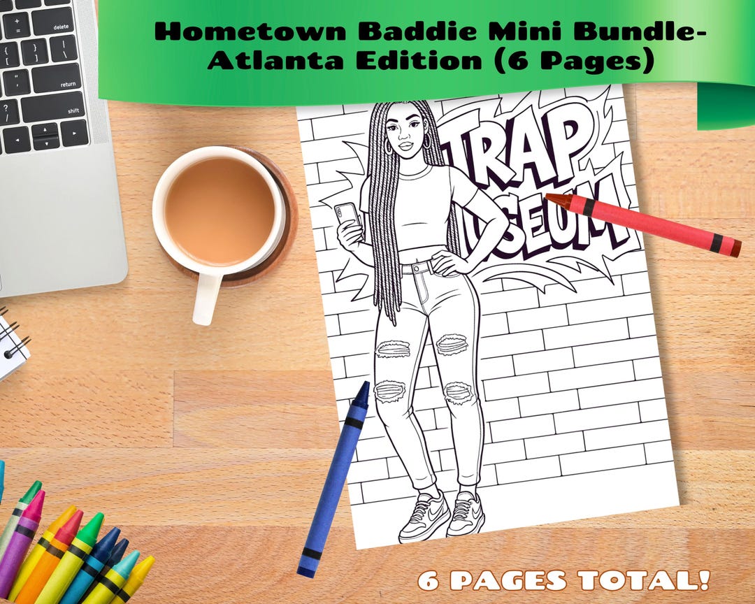 Atlanta Coloring Pages – City Baddie Mini Pack | Printable ATL Culture ...