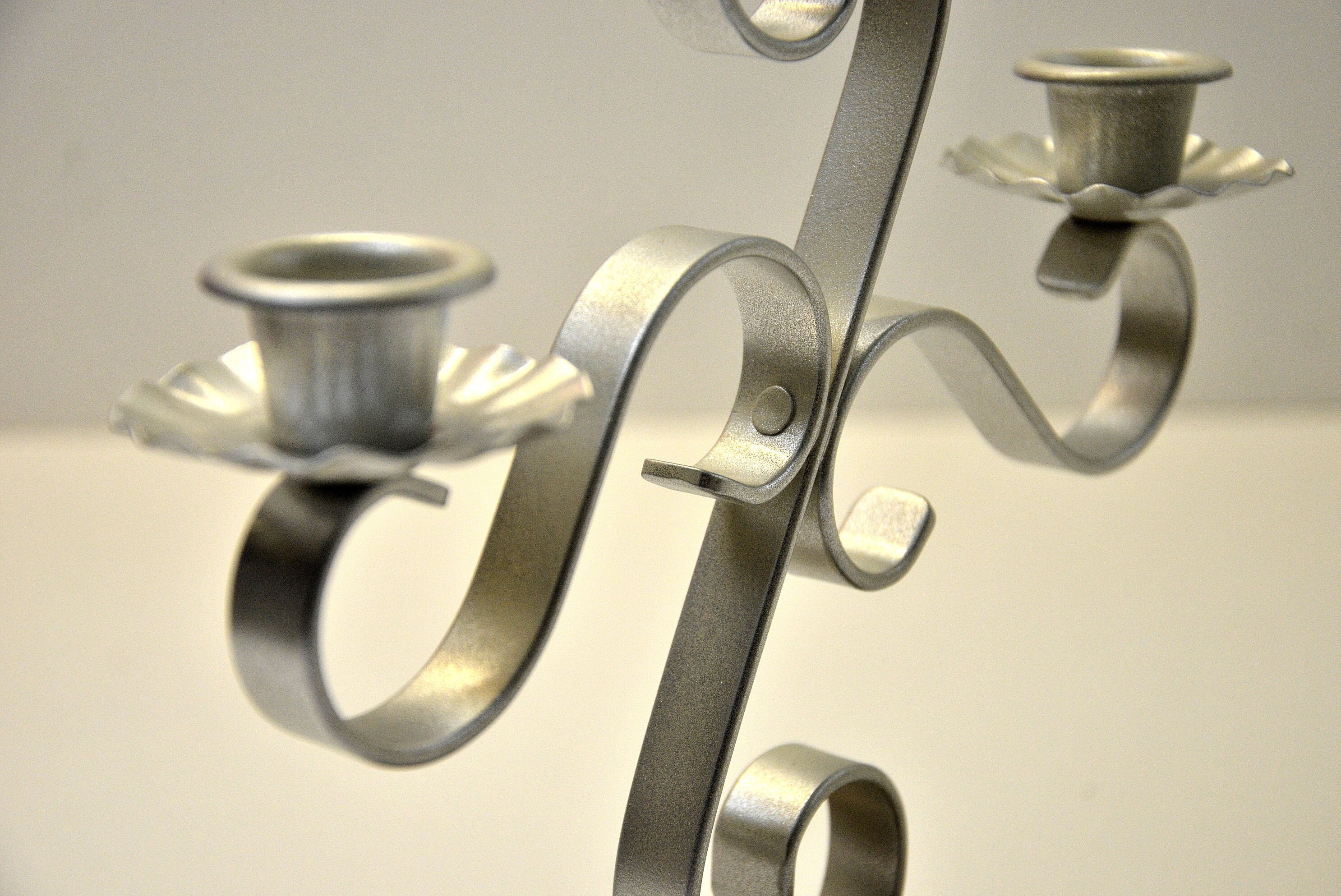 Small Candelabra/candle Holder. Metal Frame, Hardwood Base - Etsy