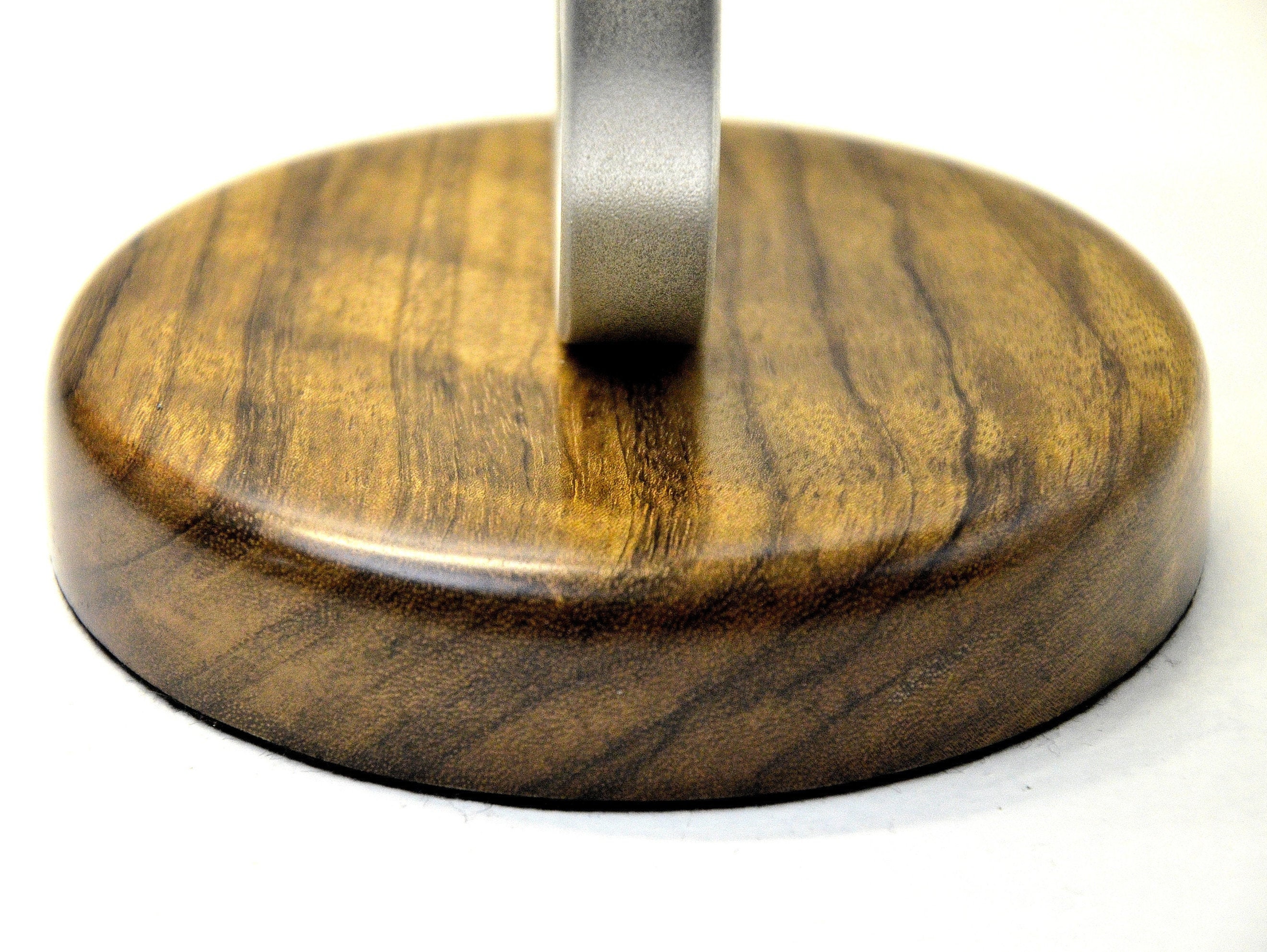 Small Candelabra/candle Holder. Metal Frame, Hardwood Base - Etsy