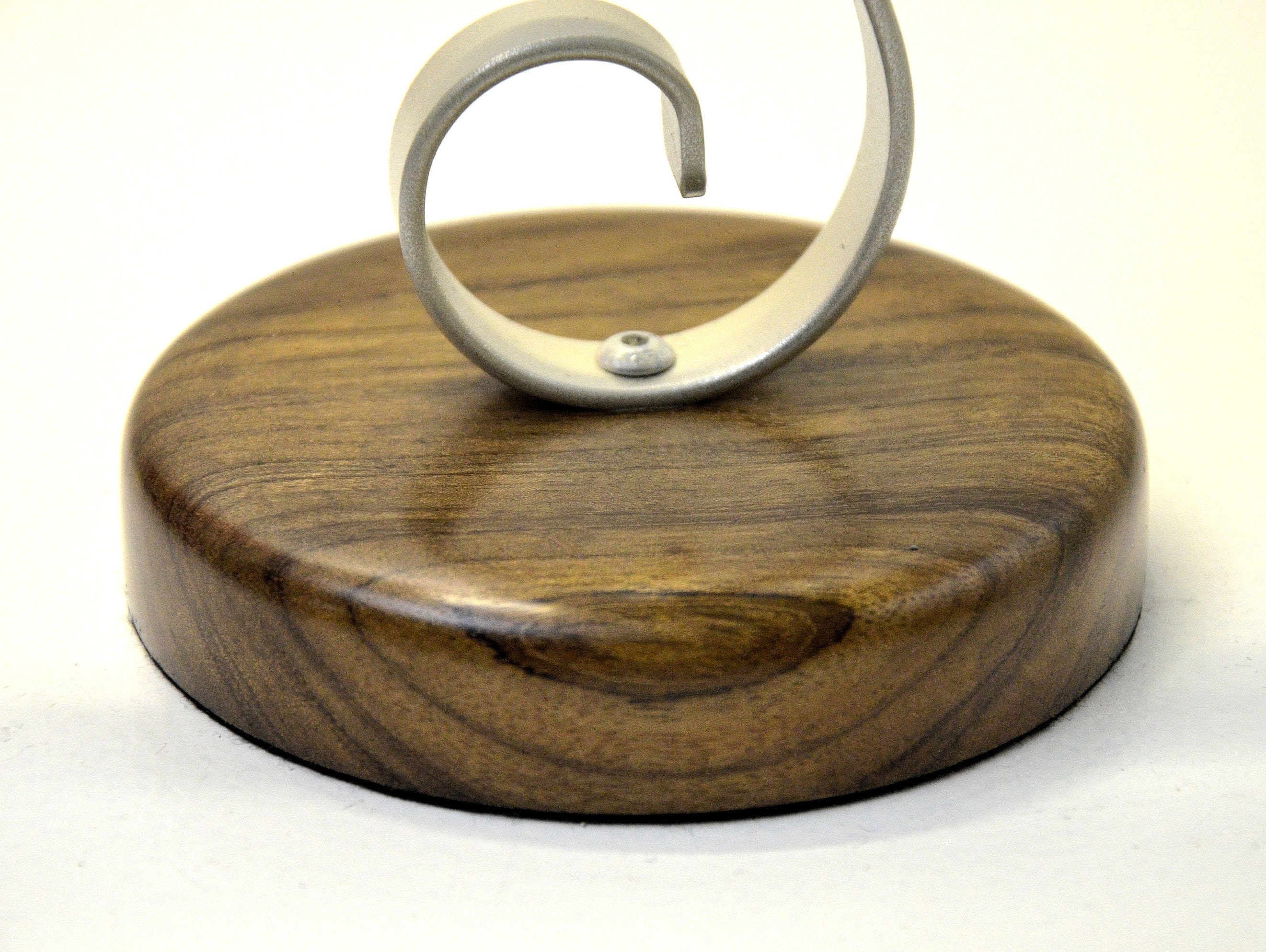 Small Candelabra/candle Holder. Metal Frame, Hardwood Base - Etsy