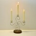 Small Candelabra/candle Holder. Metal Frame Hardwood Base - Etsy