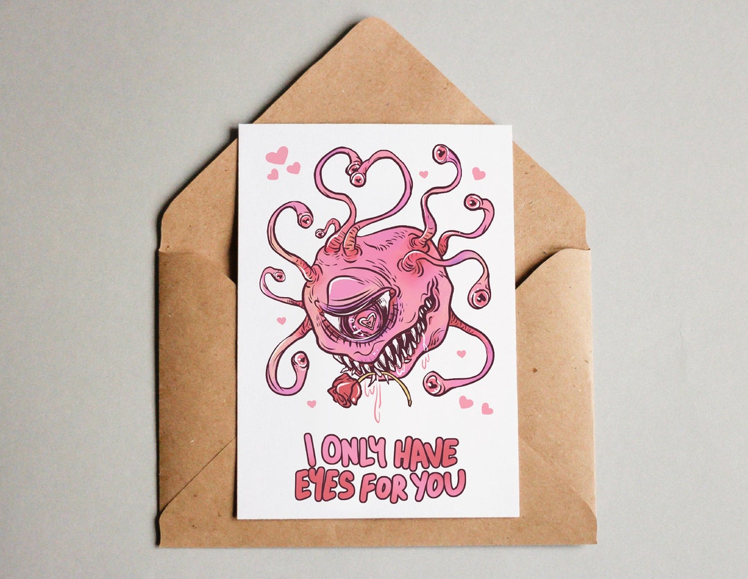 Beholder Printable Valentine's Day Card, D&D Valentine's Card, Monster ...