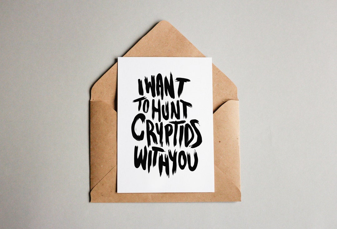 Cryptid Hunting Printable Valentine's Card, Cryptid Hunting Card ...