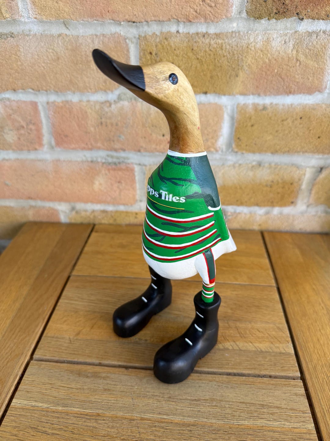 Leicester Tigers Wooden Duck- 22-28cm- Hand-painted Rugby Decor- Made ...