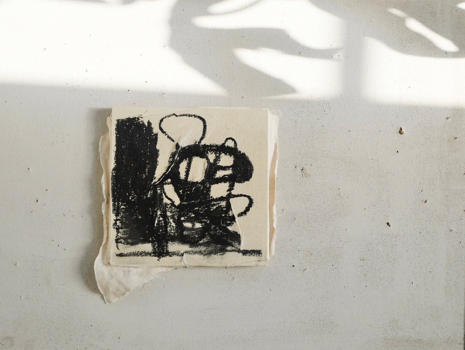 No.2 hanging On Original Abstract Art Linen on Wood Panel - Etsy