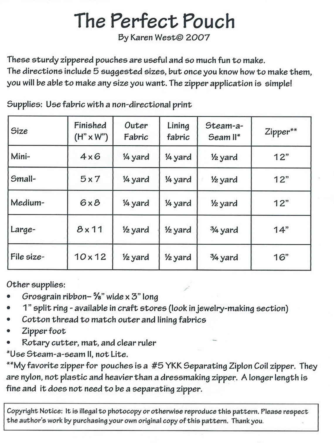 The Perfect Pouch Pattern PDF - Etsy