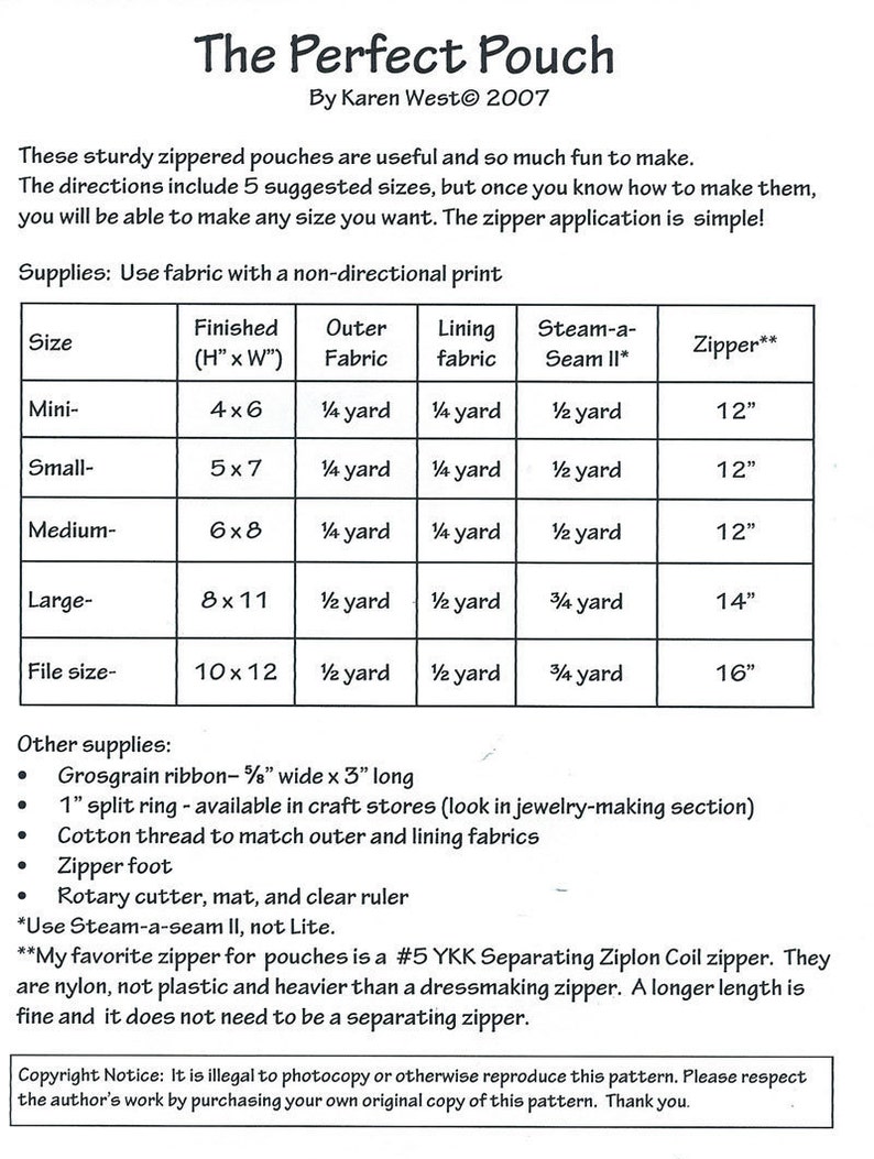 The Perfect Pouch Pattern PDF - Etsy