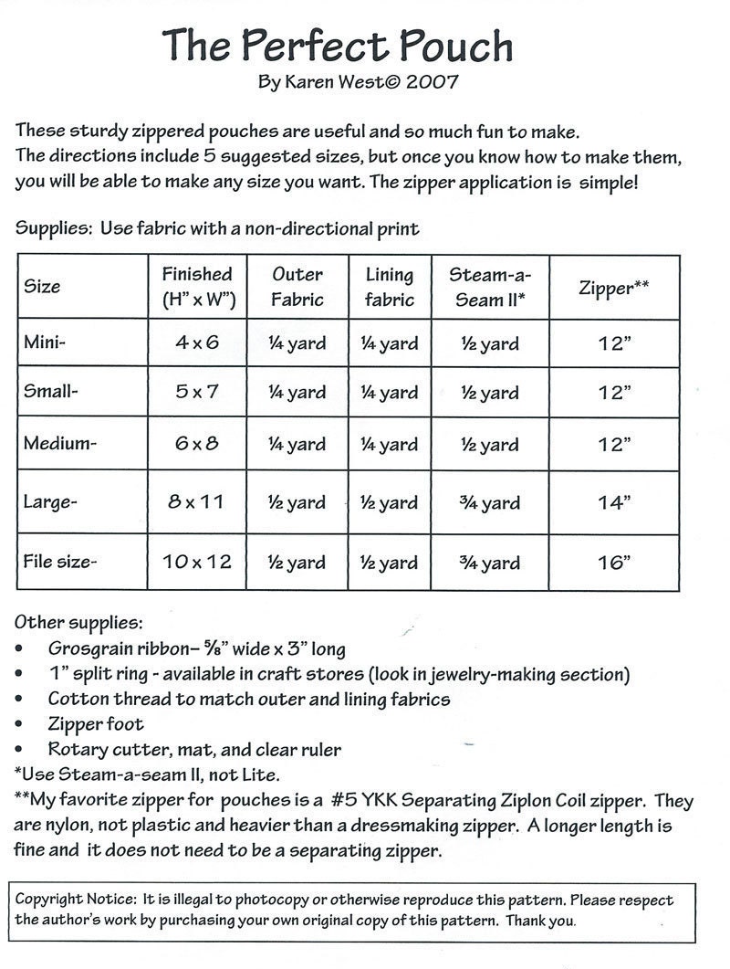 The Perfect Pouch Pattern PDF - Etsy