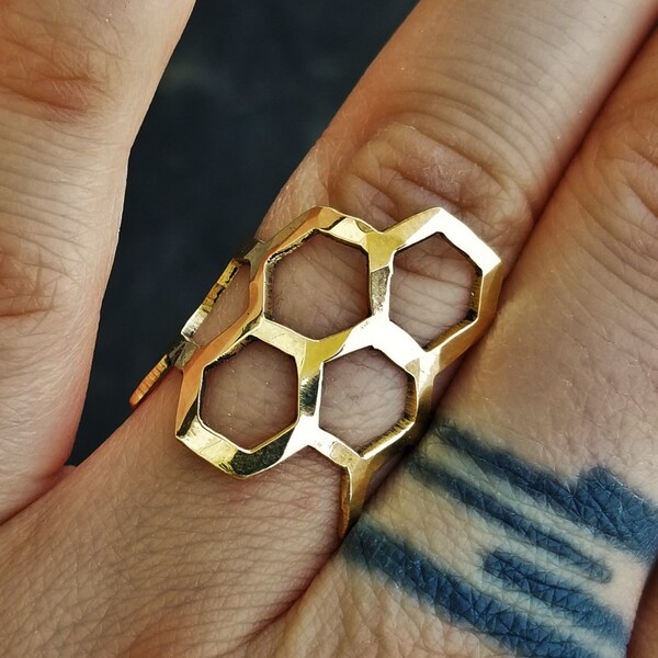 Honeycomb Ring - Etsy