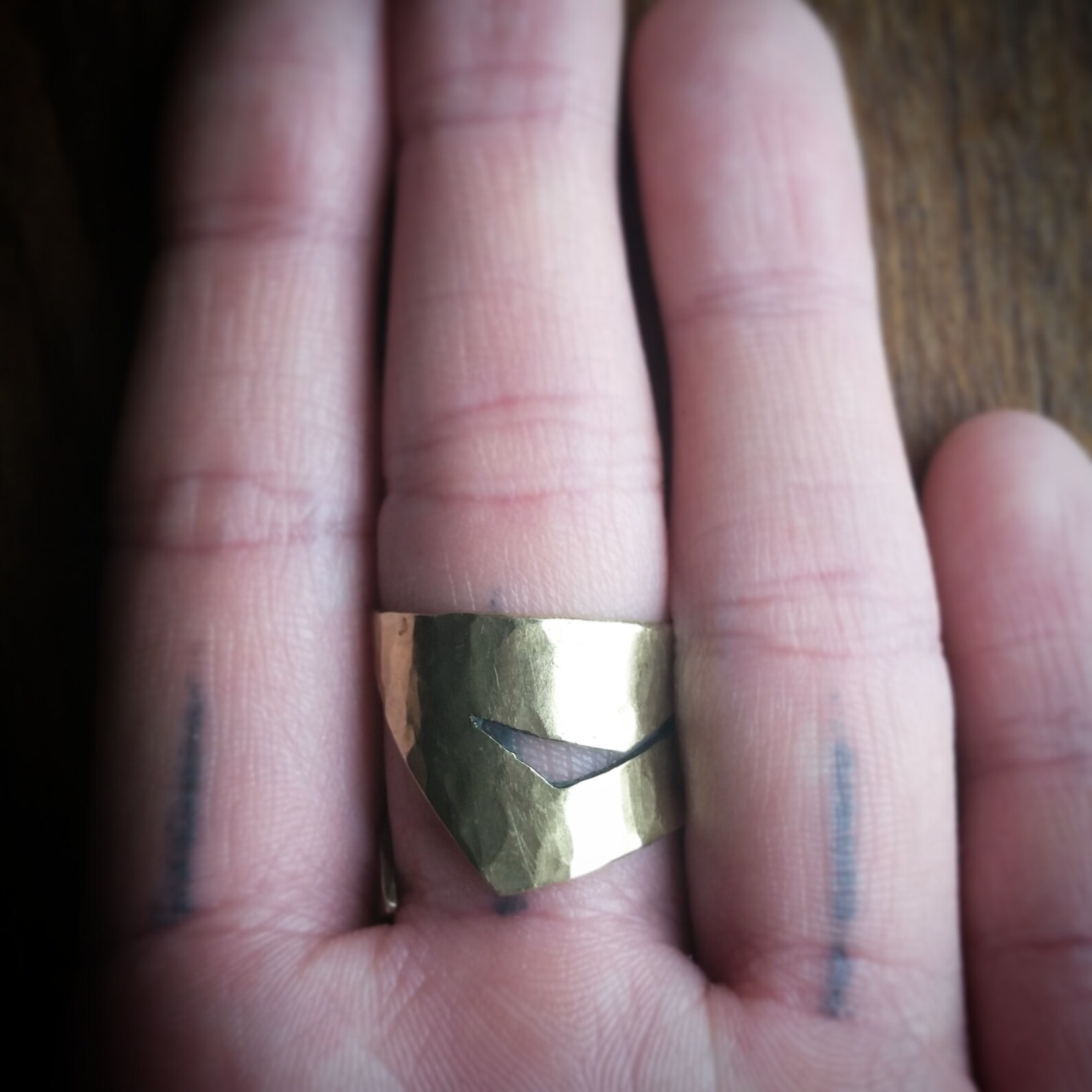 Shield Ring Hammered Shield Ring Brass Shield Ring Silver - Etsy