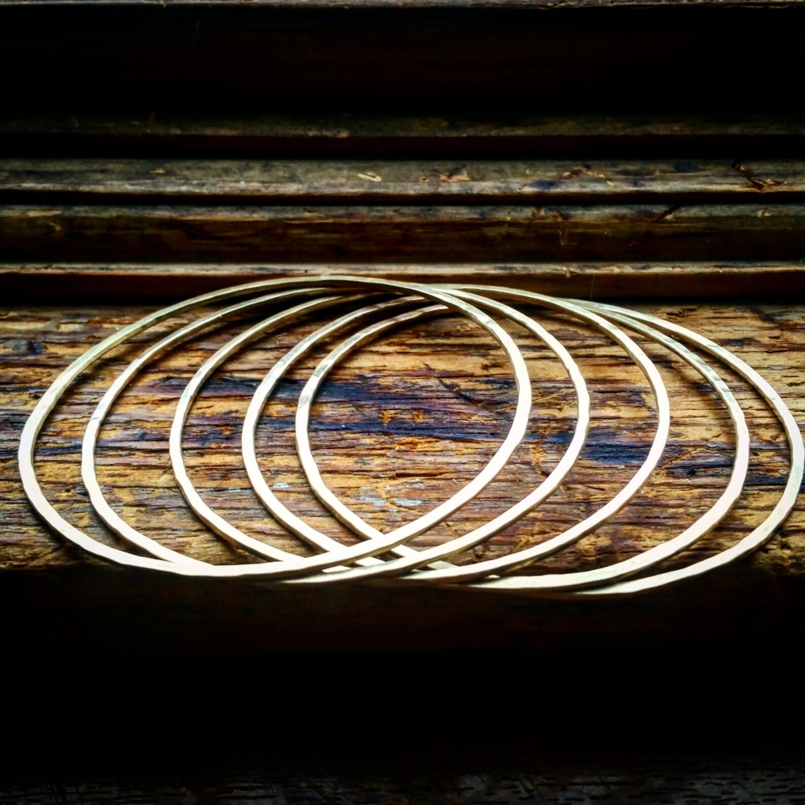 Brass Bangles Set of Three Bangles Bangle Bracelets Hammered | Etsy