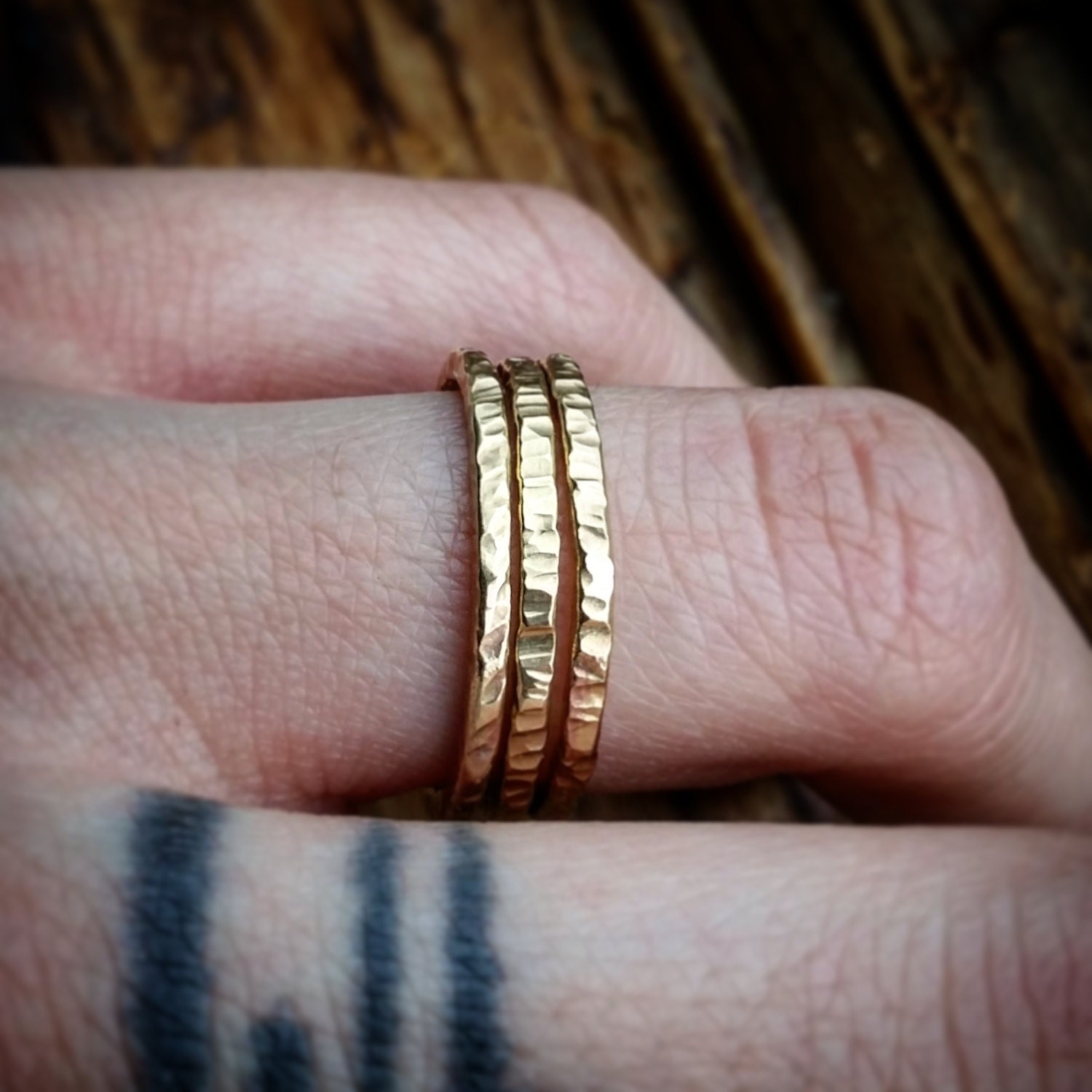 Stacking Bands Brass Stacking Rings SET OF 3 Simple Ring Set | Etsy
