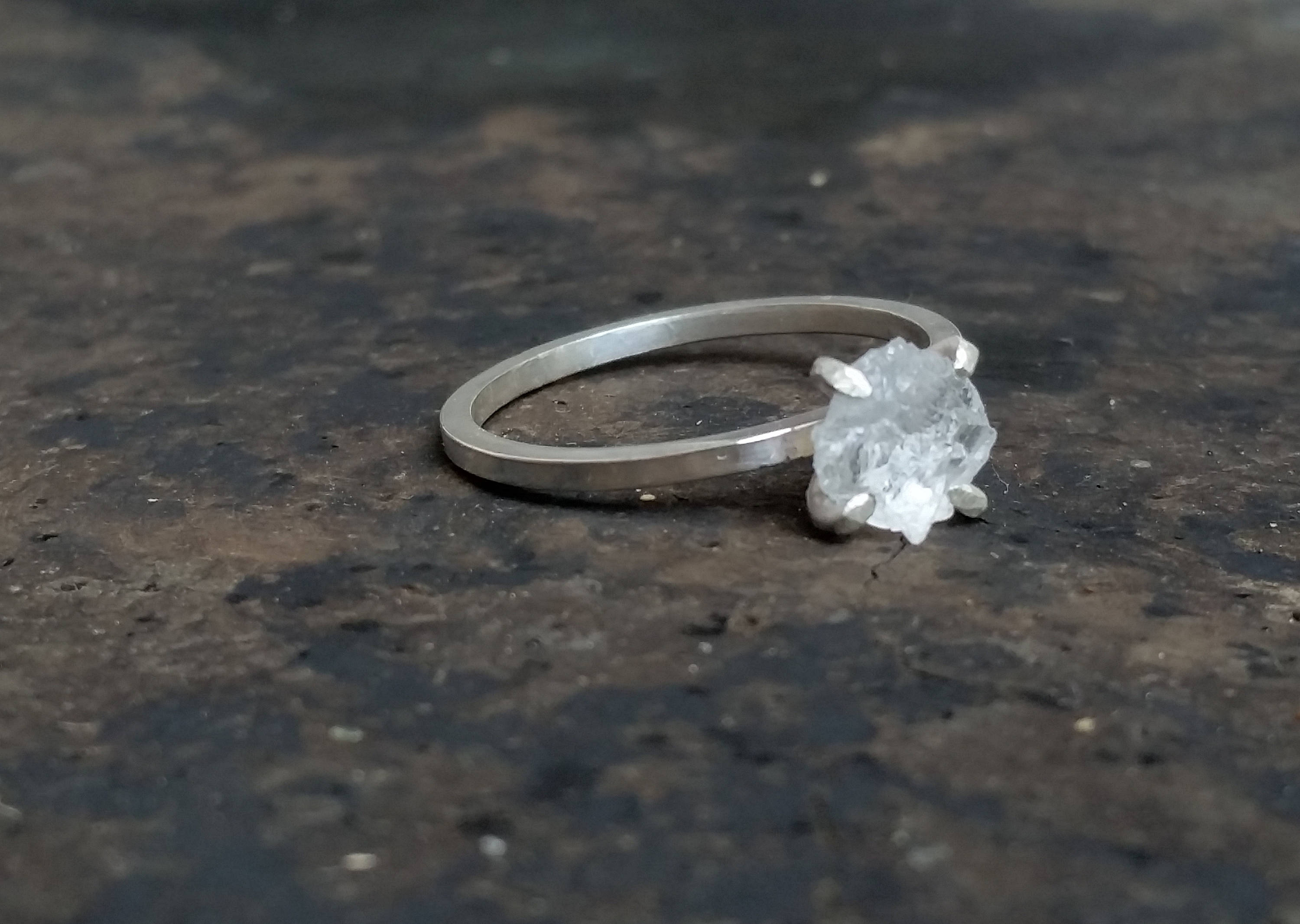 Raw Stone Ring Rough Quartz Ring Raw Quartz Crystal Ring Boho | Etsy