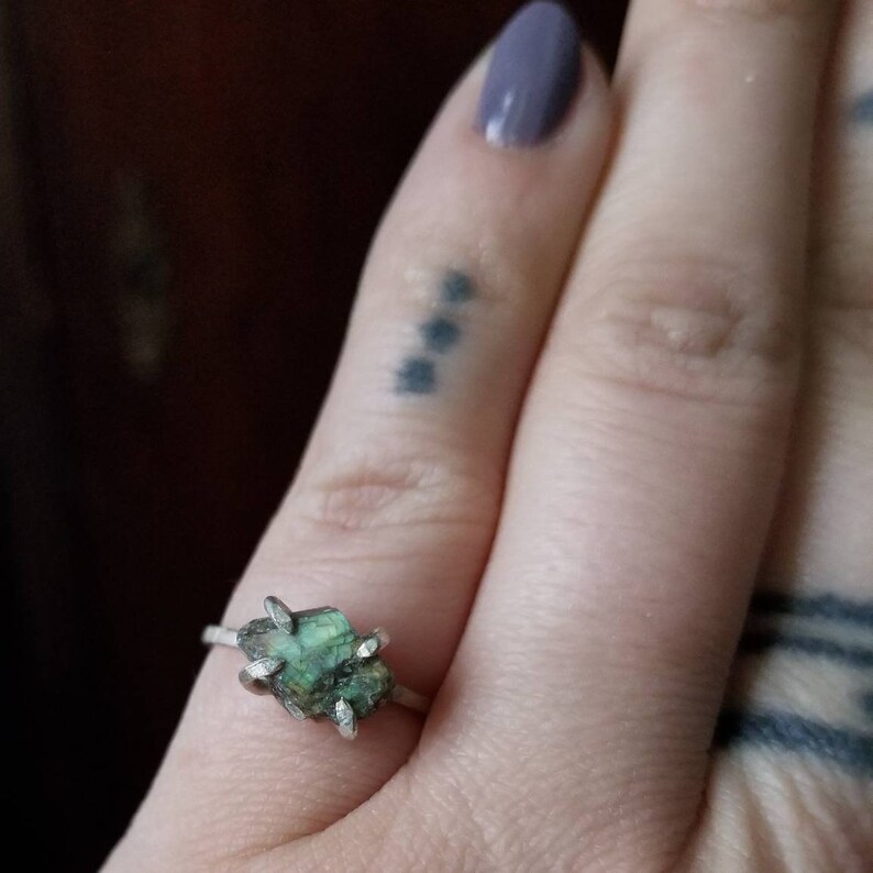 Raw Stone Ring Rough Labradorite Ring Raw Labradorite Ring | Etsy