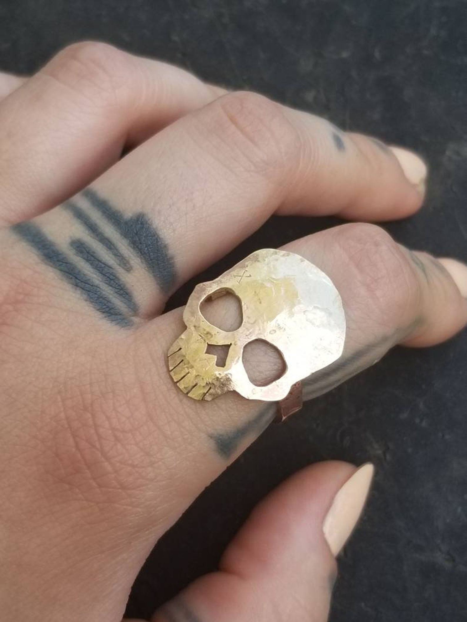 Mens skull ring big skull handmade skull ring gold skull ring | Etsy