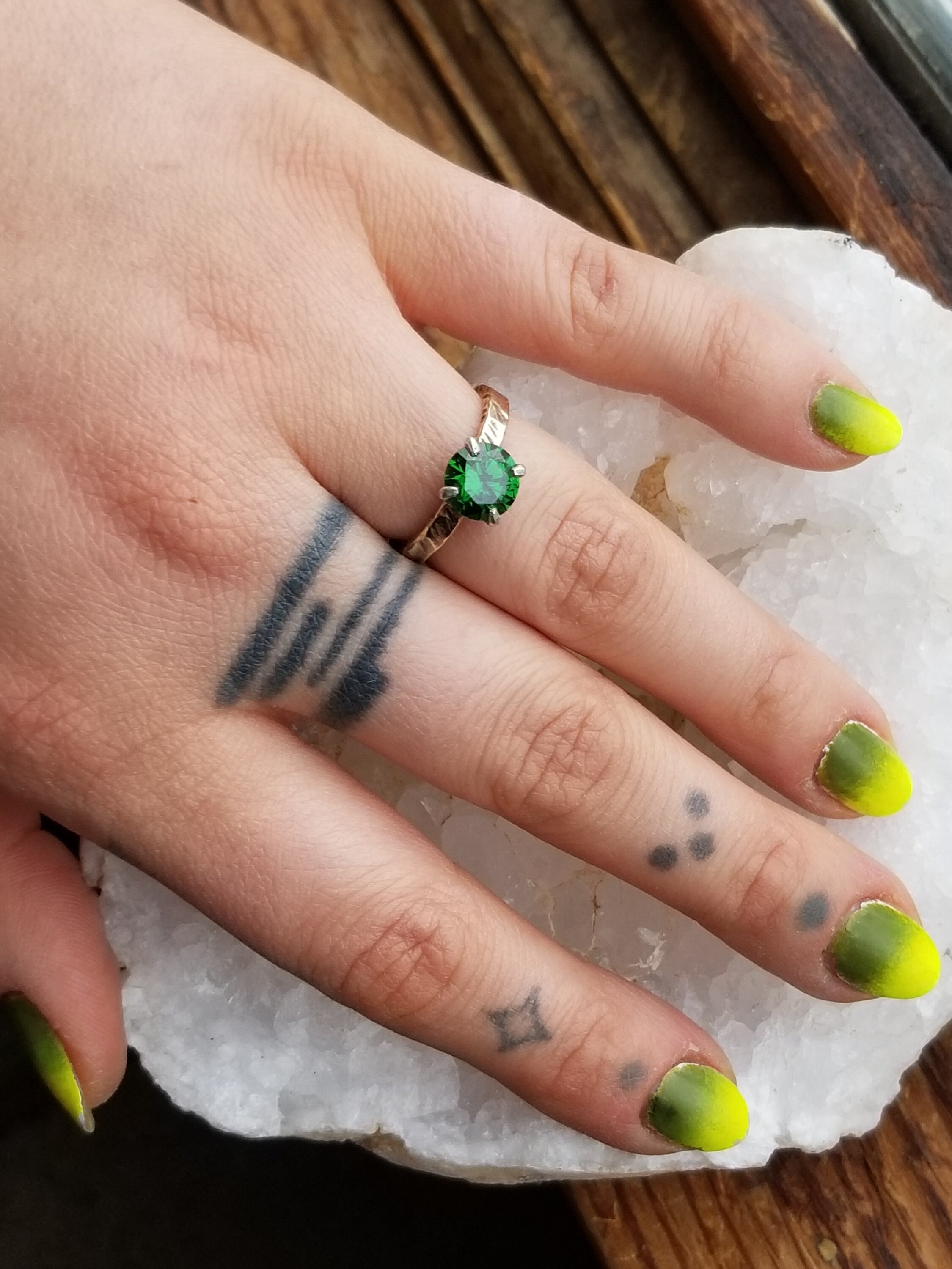 Big Green Ring Big Green Stone Ring Big Green CZ Ring Green | Etsy
