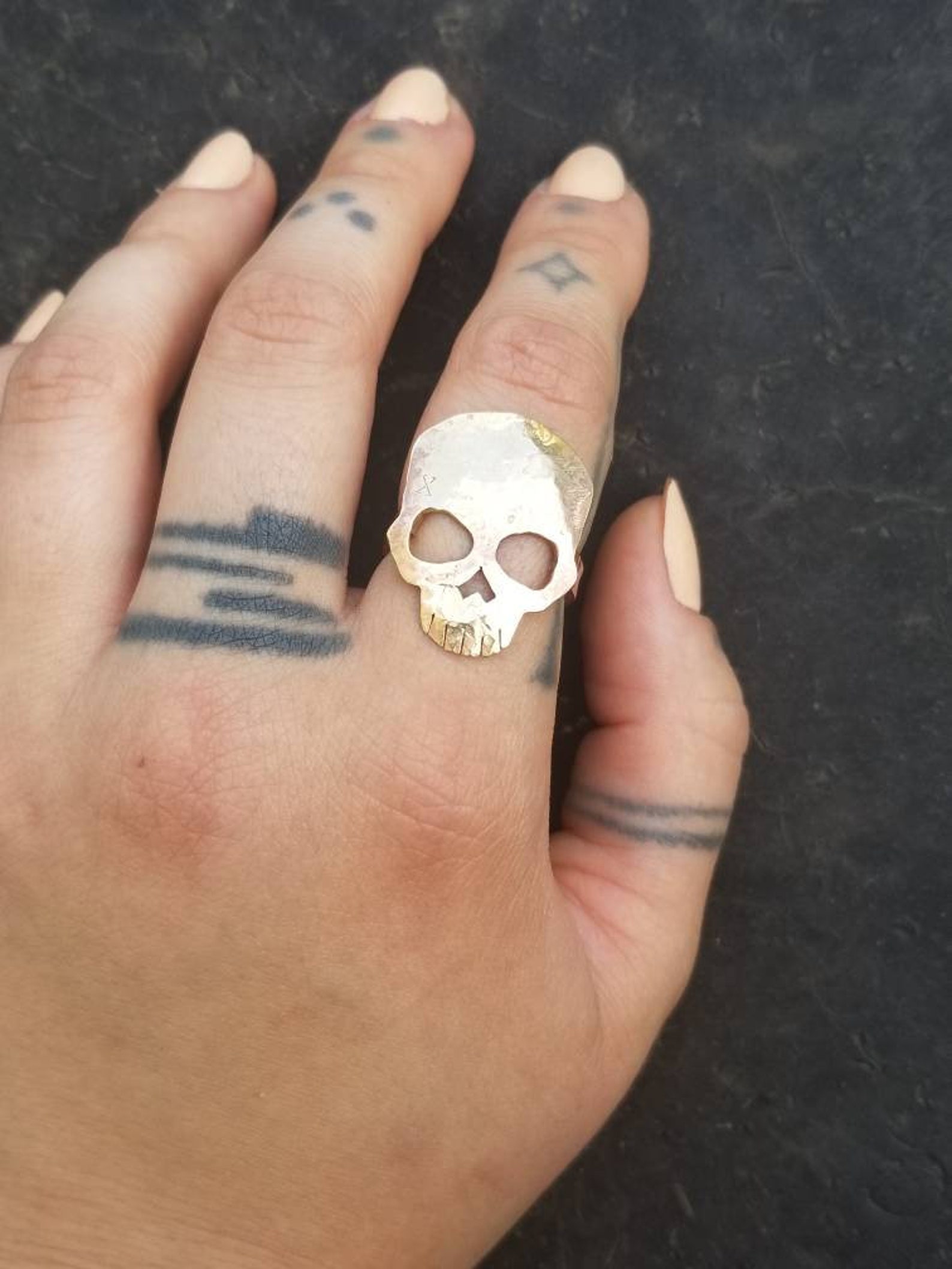Mens skull ring big skull handmade skull ring gold skull ring | Etsy