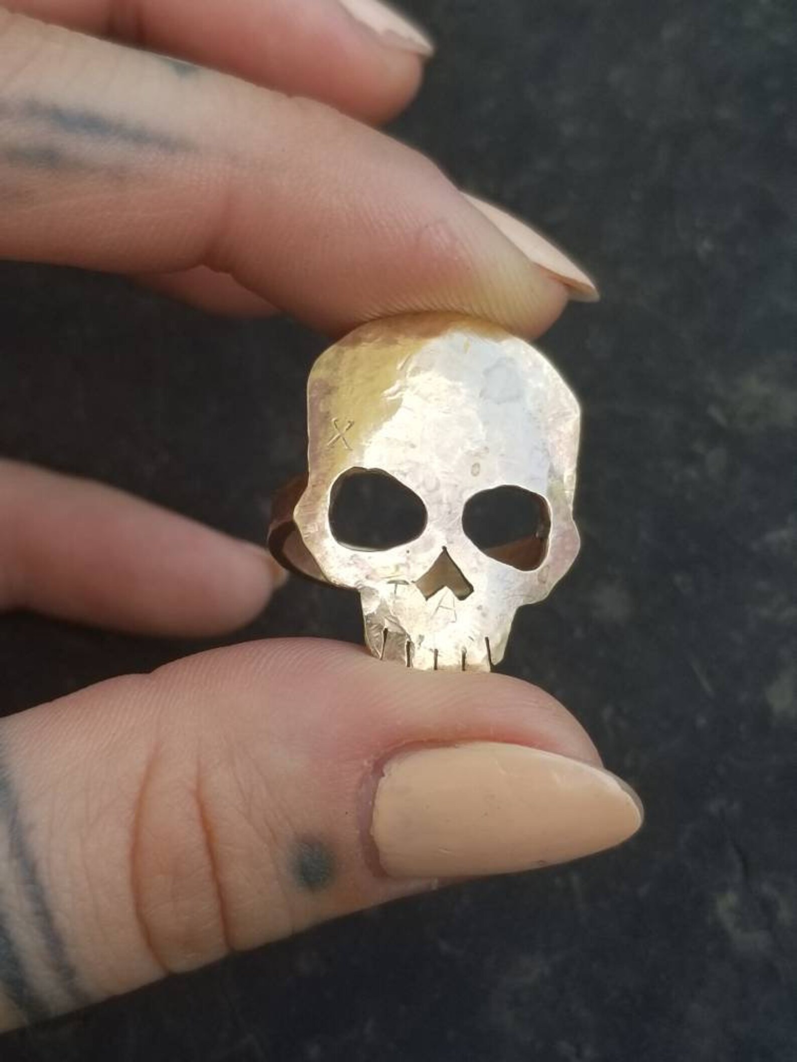 Mens skull ring big skull handmade skull ring gold skull ring | Etsy