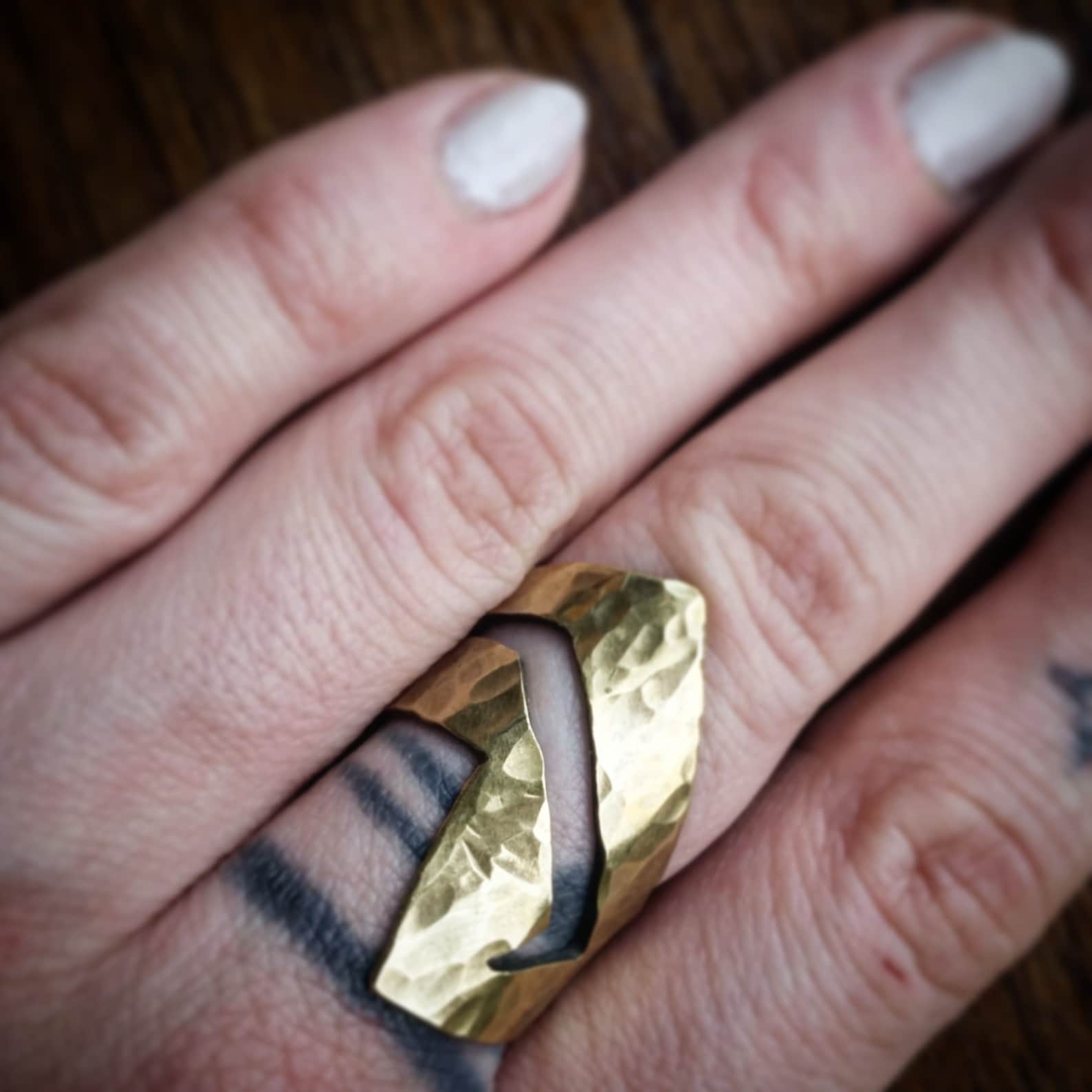 Shield Ring Hammered Shield Ring Brass Shield Ring Silver | Etsy