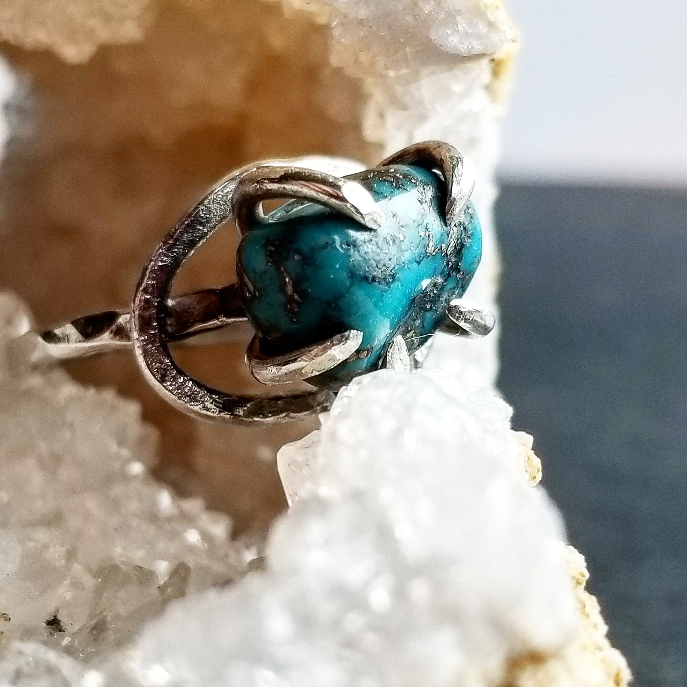 Big Turquoise Ring Large Authentic Turquoise Nugget Pyrite | Etsy