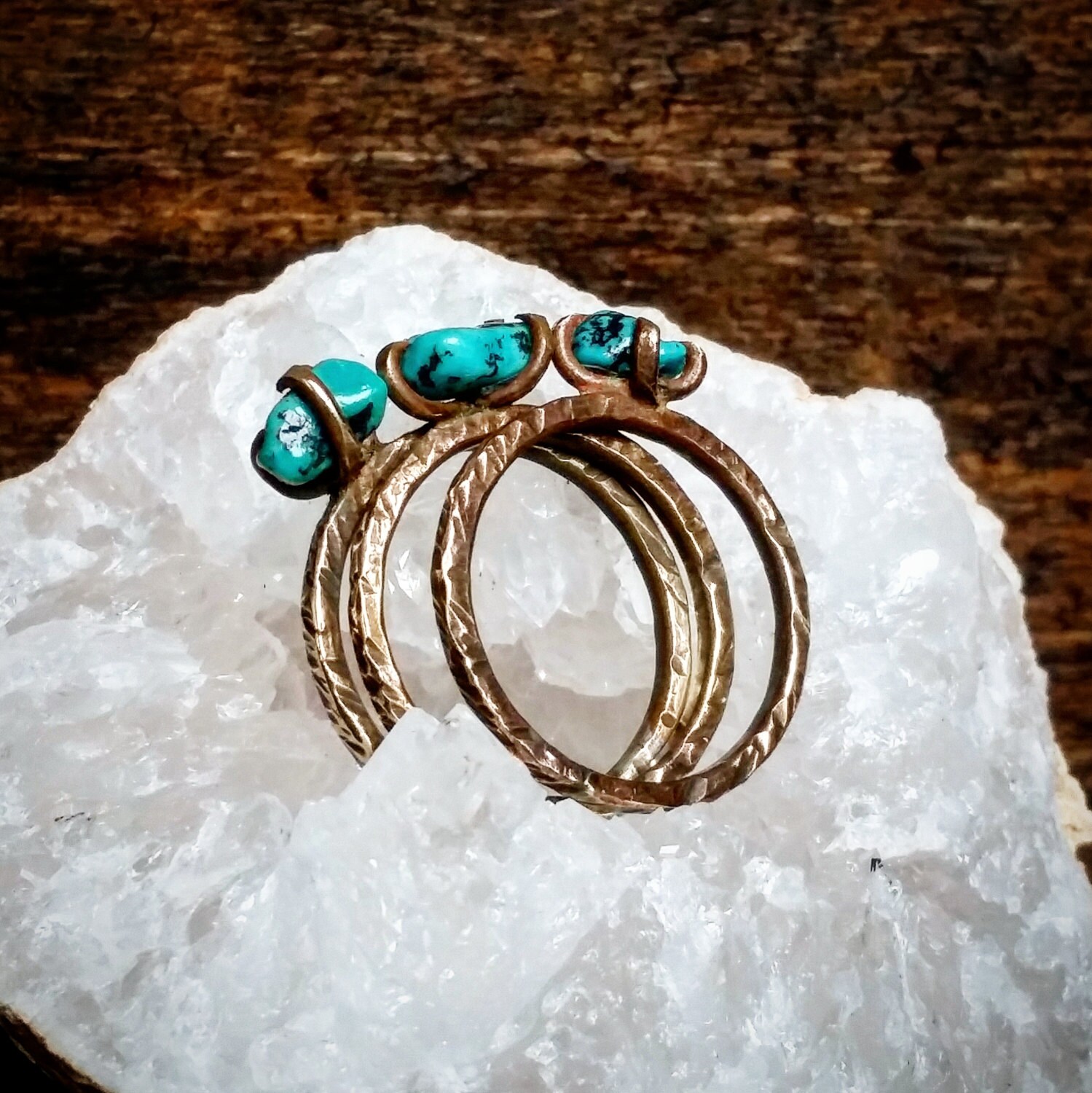 Raw Stone Ring Raw Turquoise Rings Set of 3 Raw Turquoise | Etsy