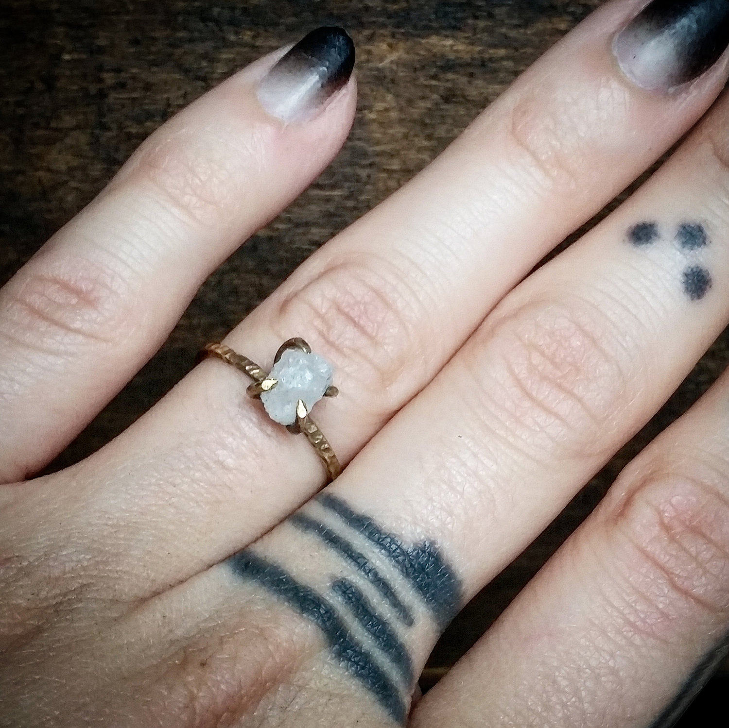 Raw Stone Ring Rough Quartz Ring Raw Quartz Crystal Ring Boho | Etsy