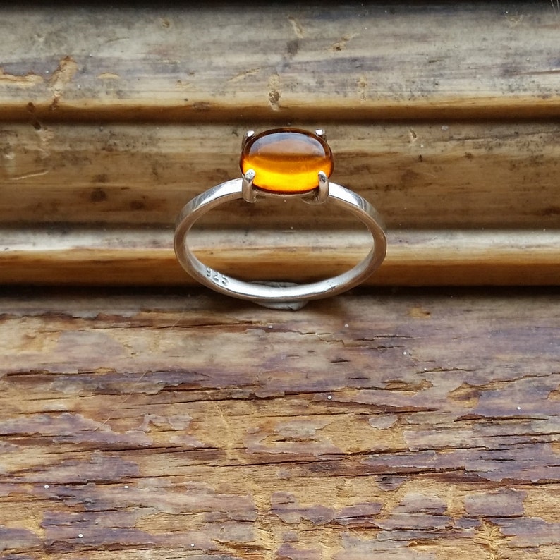 Amber Ring Amber Solitaire Ring Modern Amber Ring Amber - Etsy