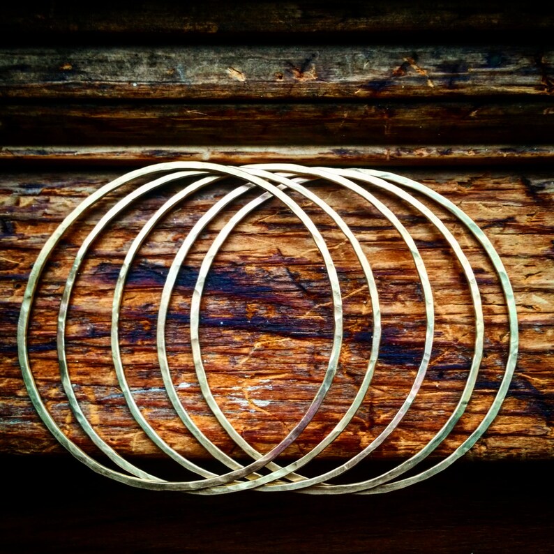 Brass Bangles Set of Three Bangles Bangle Bracelets Hammered - Etsy