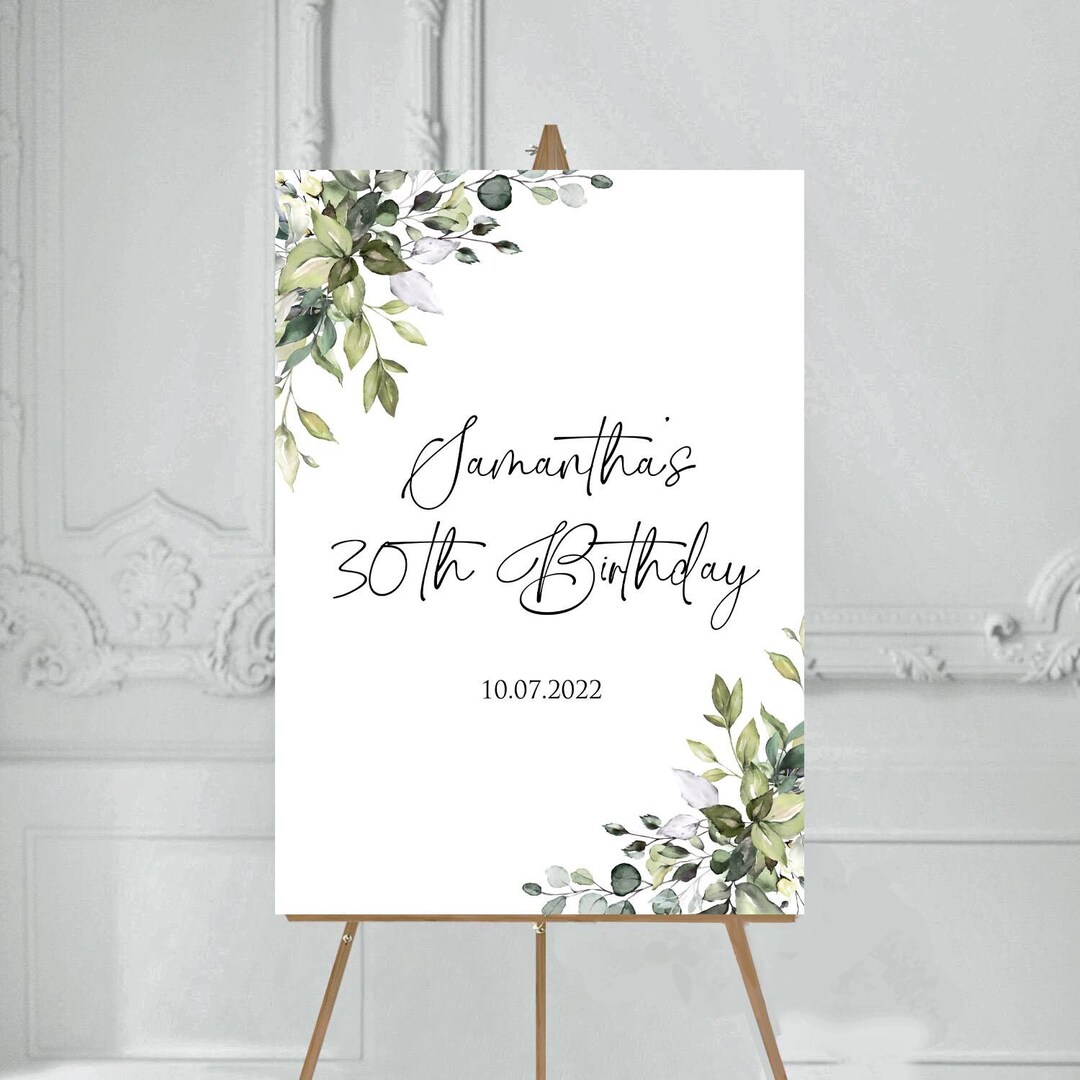 Birthday Party Celebration Welcome Sign Personalised A4 A3 A2, Simple ...