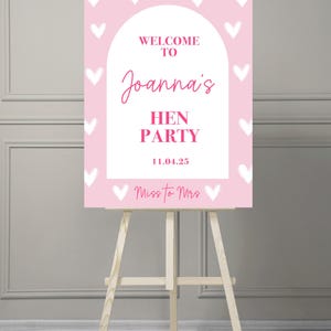 Bridal Party Hen Do Party Sign, Pink Hen Night Sign Poster Hen Party ...