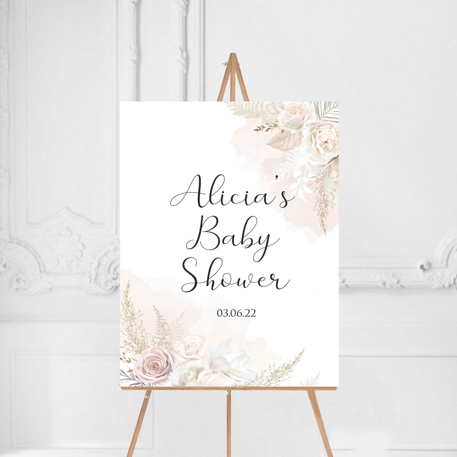 Personalised Baby Shower Sign, Baby Shower Board, A4 A3 A2, Simple ...