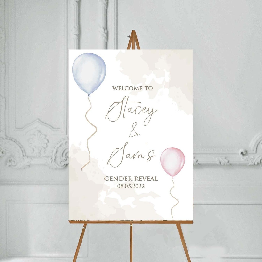 Gender Reveal Party Welcome Sign, Gender Sign Welcome to Baby Gender ...
