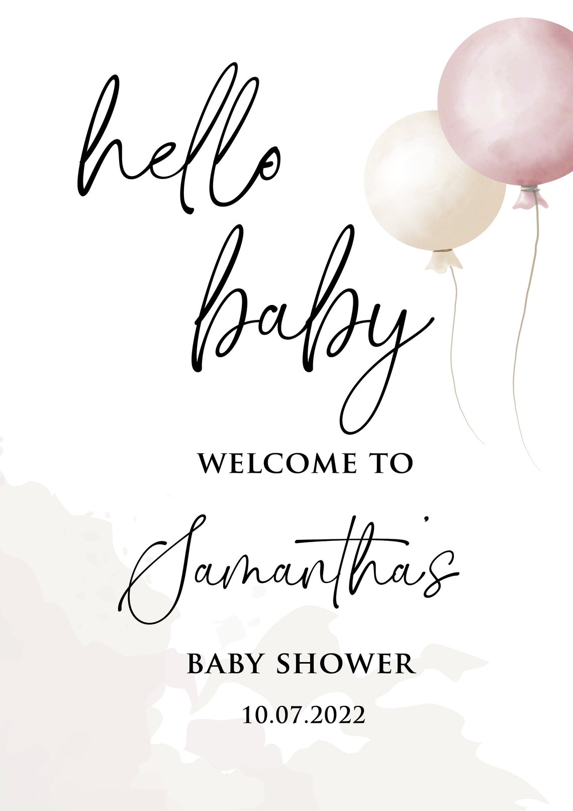 Hello Baby Pink Welcome Sign Baby Shower Welcome Sign Welcome to Baby ...